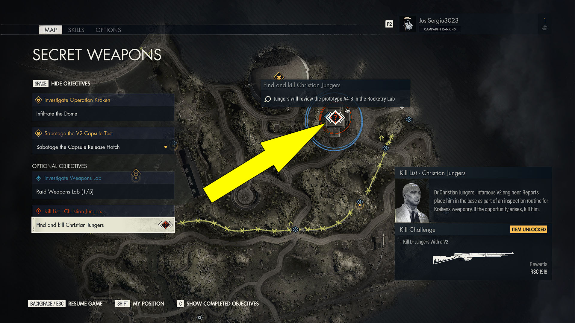 How To Kill Christian Jungers With A V2 - Sniper Elite 5