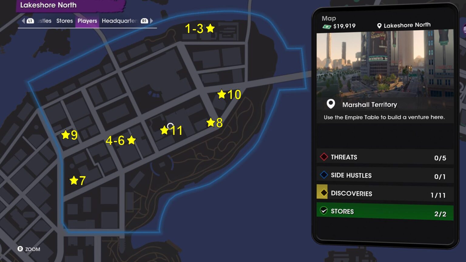 Lakeshore North Discovery Locations - Saints Row 2022