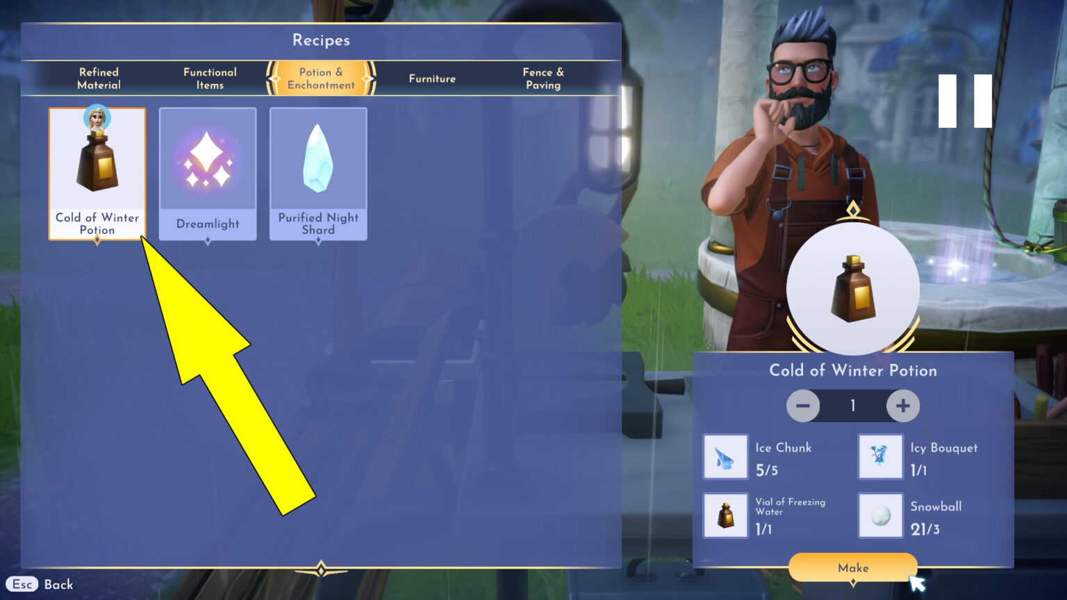 Singing Ice Elsa Cold Winter Potion - Disney Dreamlight Valley