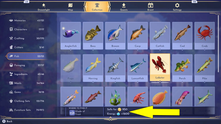 Lobsters Locations & How To Get - Disney Dreamlight Valley