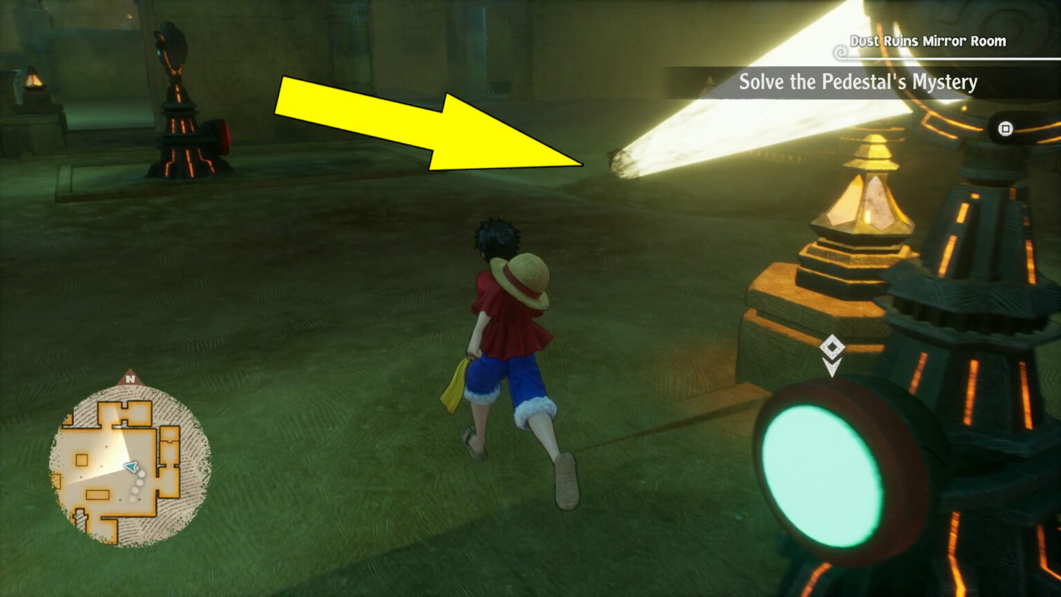 Dust Ruins Pedestal's Mystery Puzzle - One Piece Odyssey