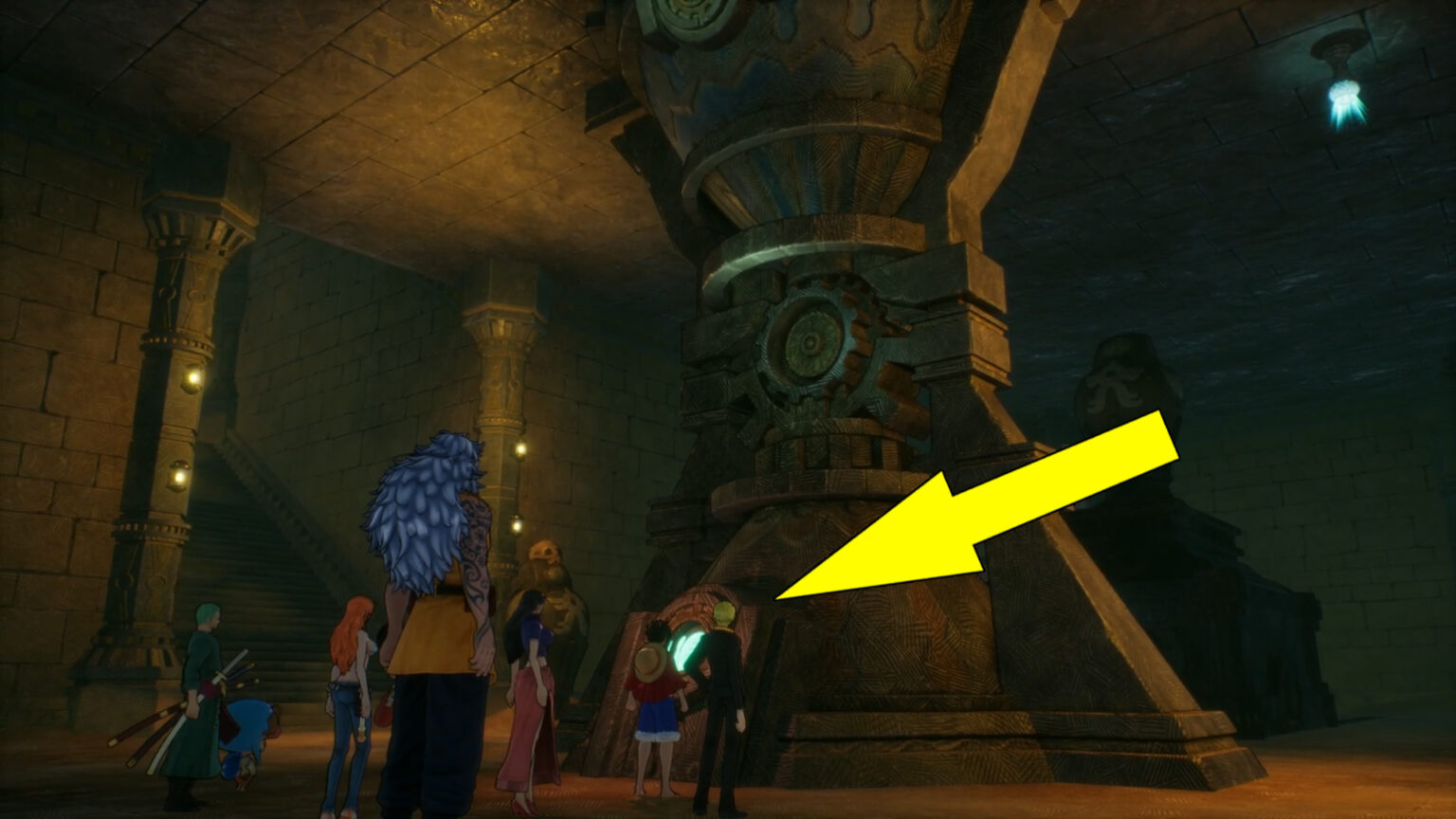 Dust Ruins Pedestal's Mystery Puzzle - One Piece Odyssey