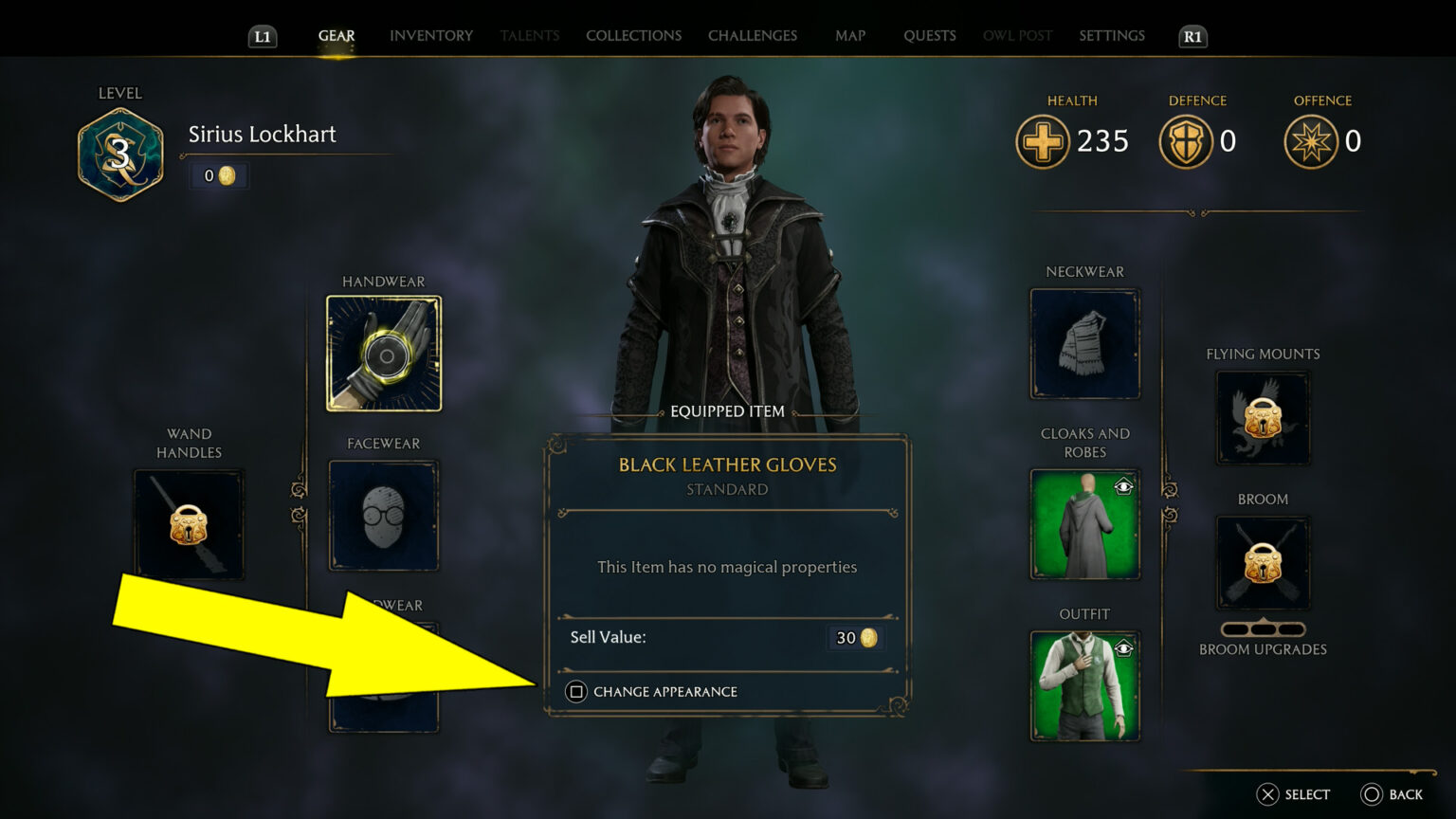 How To Change The Gear Appearance - Hogwarts Legacy