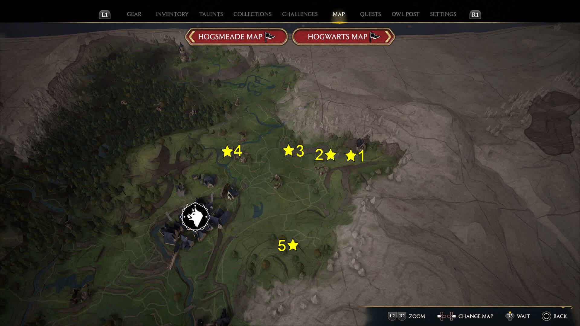 Hogsmeade Valley Merlin Trial Solutions - Hogwarts Legacy