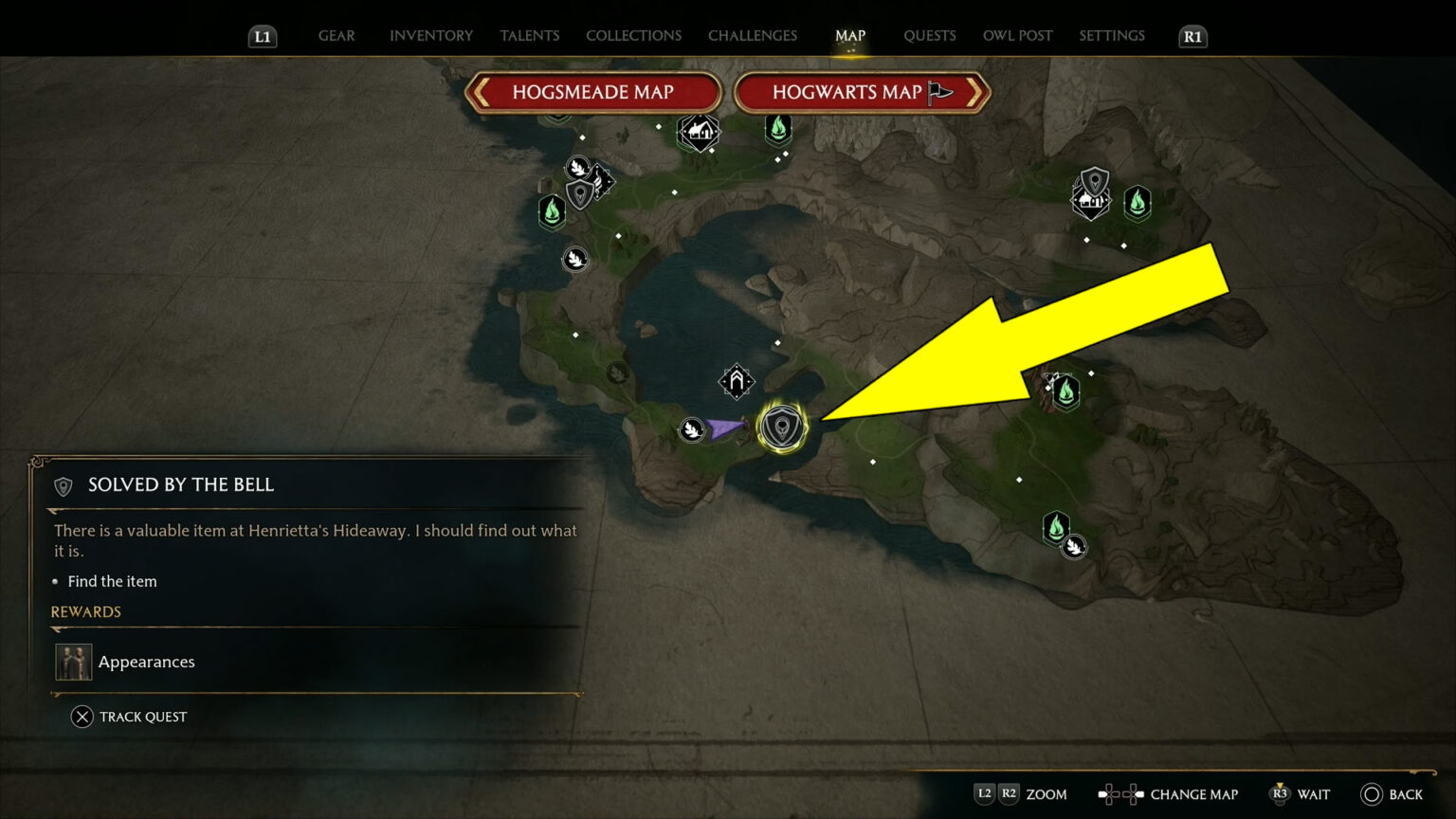 Solved By The Bell Map Treasure Location - Hogwarts Legacy