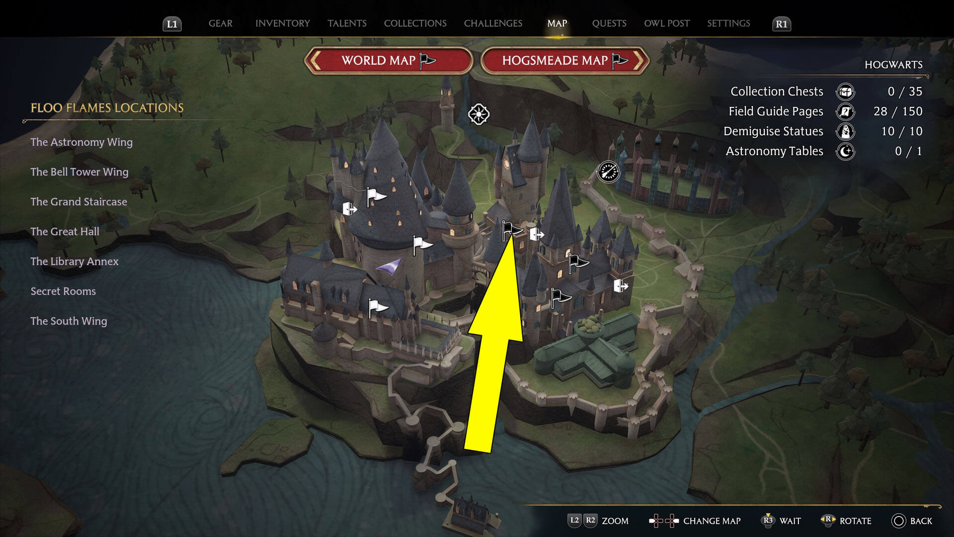 Astronomy Wing Field Guide Page Locations - Hogwarts Legacy