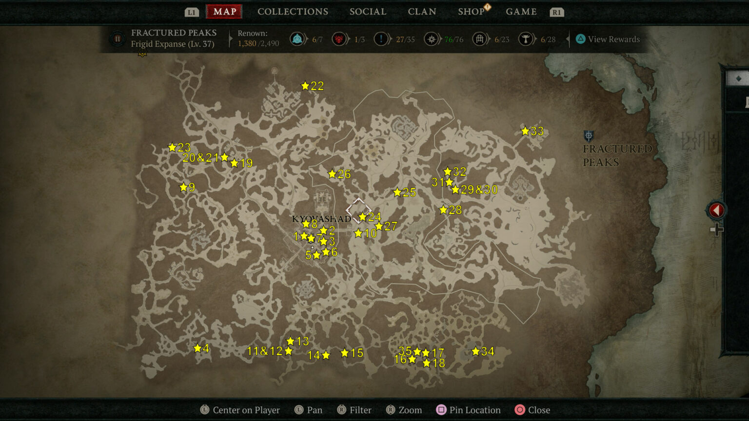 All Fractured Peaks Side Quests Locations - Diablo 4 Guide