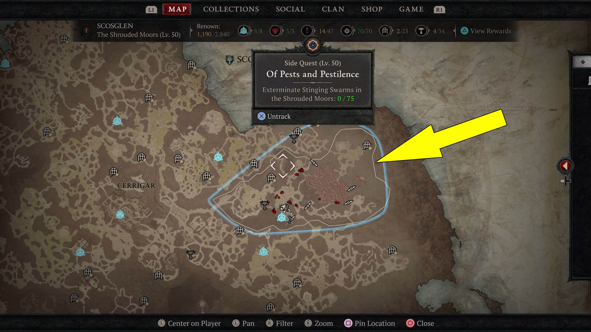 Of Pests And Pestilence Stinging Swarms Location - Diablo 4