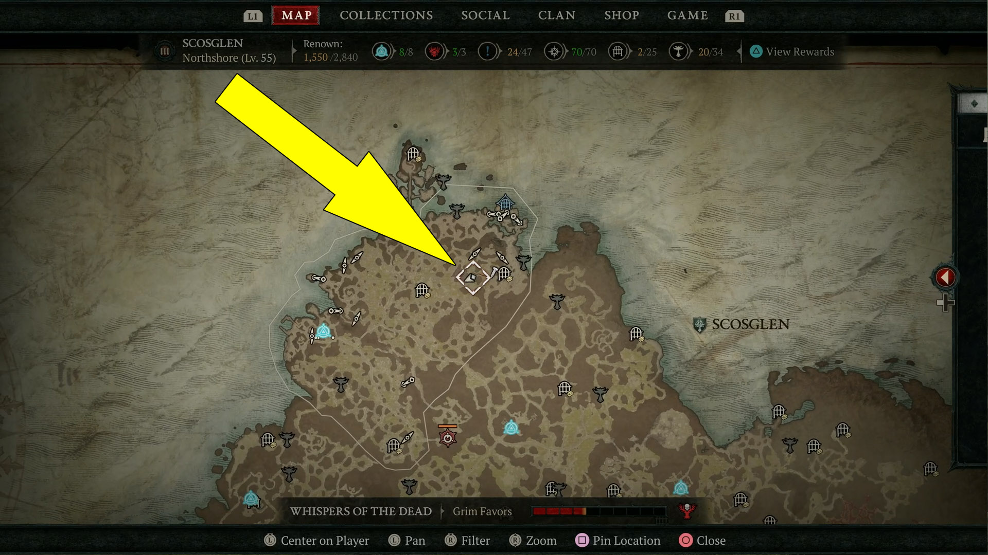 Warded Sailor's Vessel Drowned Anima Location - Diablo 4