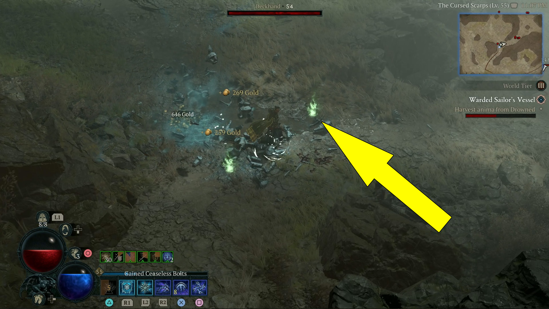 Warded Sailor's Vessel Drowned Anima Location - Diablo 4