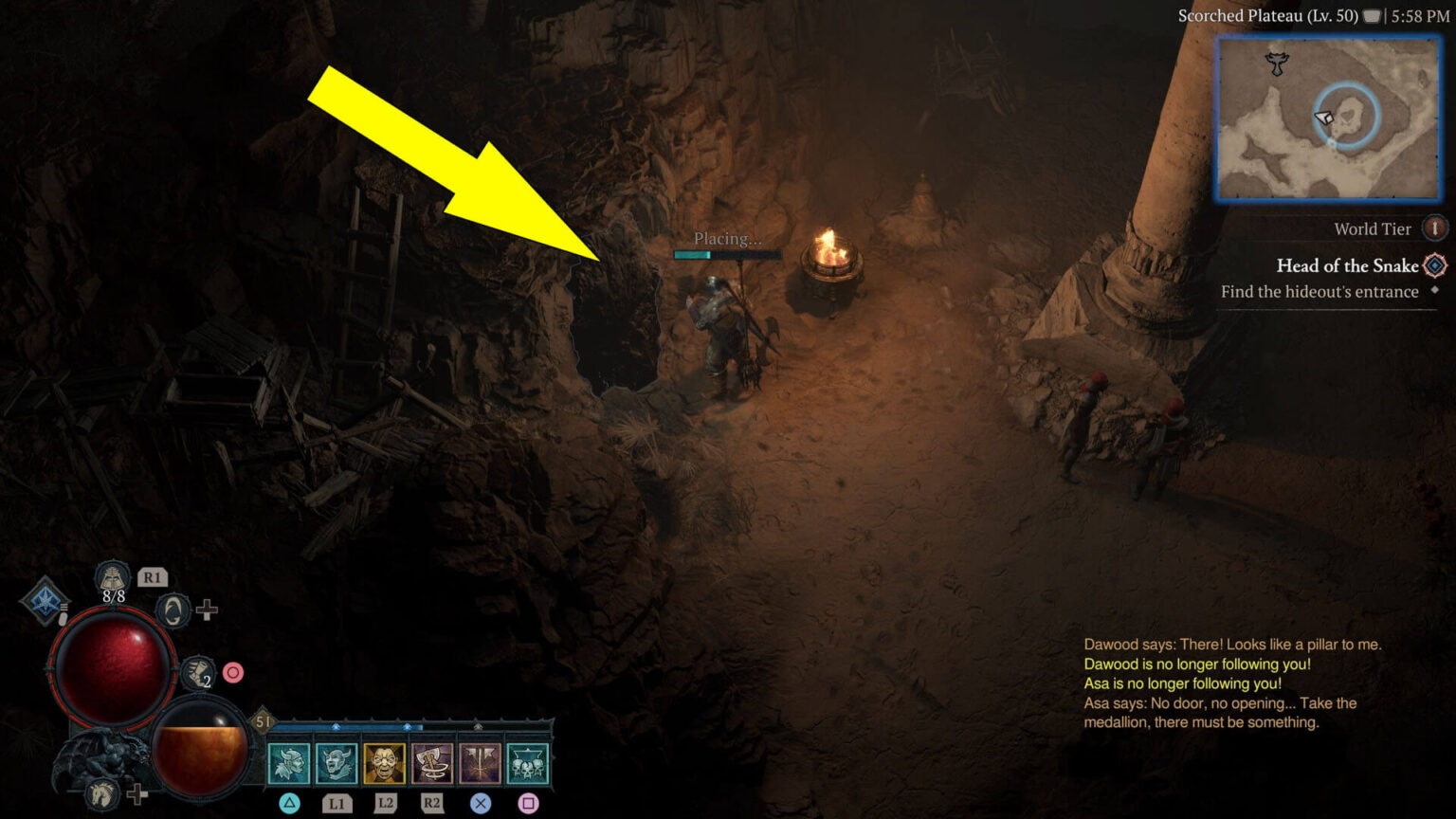 Head Of The Snake Hideout Entrance Location - Diablo 4 Guide