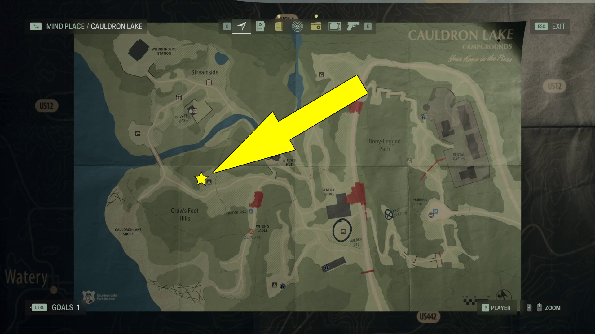 Cauldron Lake Crow's Foot Hills Cult Stash Key - Alan Wake 2