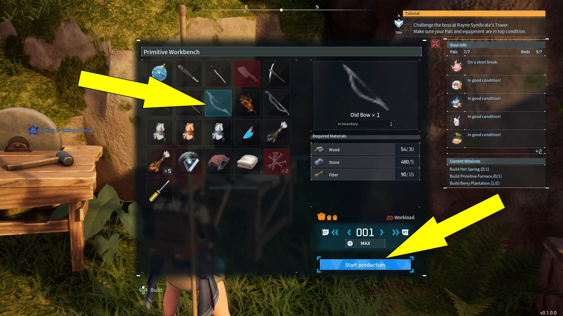 Palworld Old Bows: How to Craft and Get Fiber From Wood