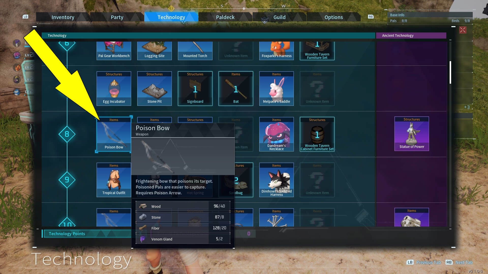 Palworld Poison Bows: How to Craft and Get Venom Glands